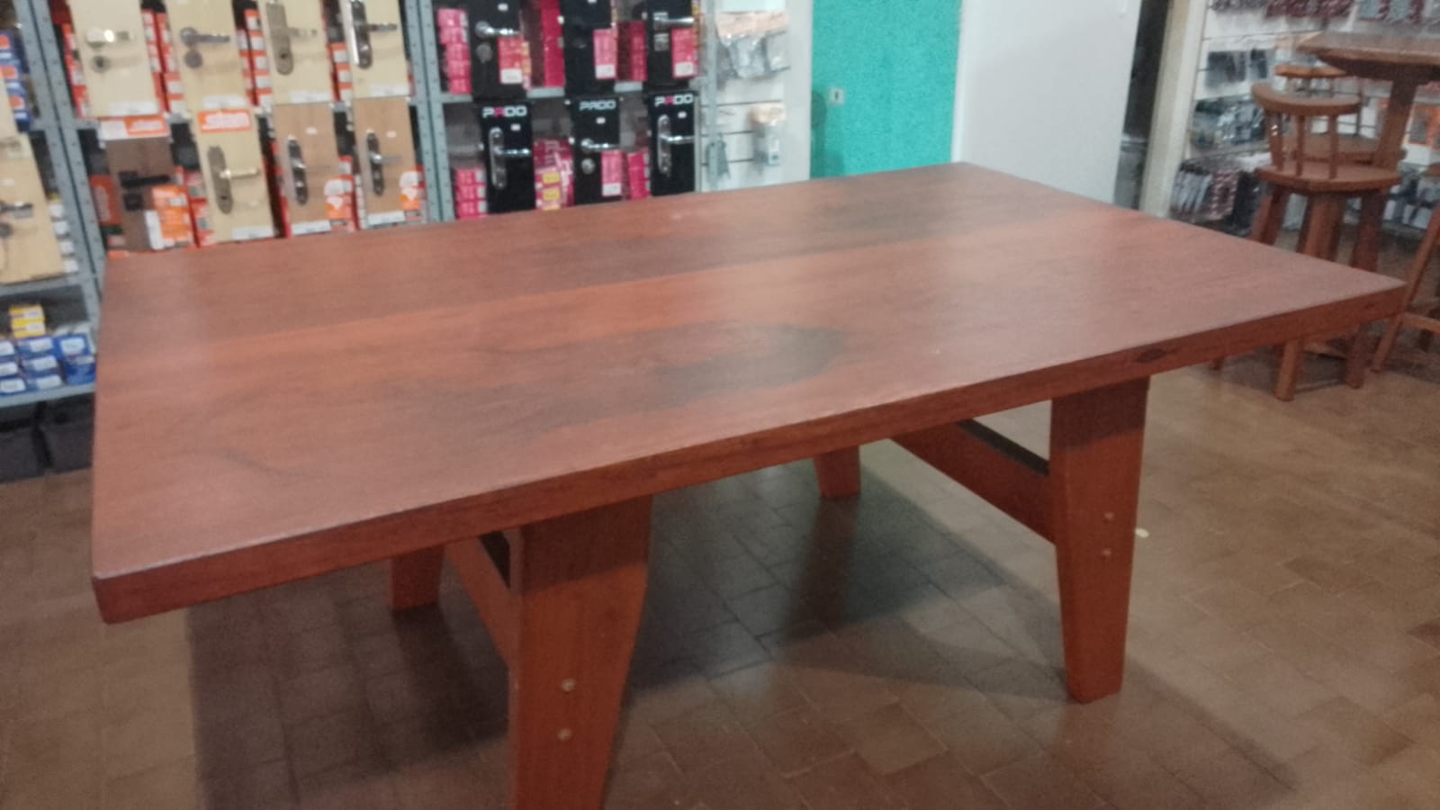 Mesa de Madeira - Angelim Pedra - c/ 02 bancos - 3m • Madeireira MS